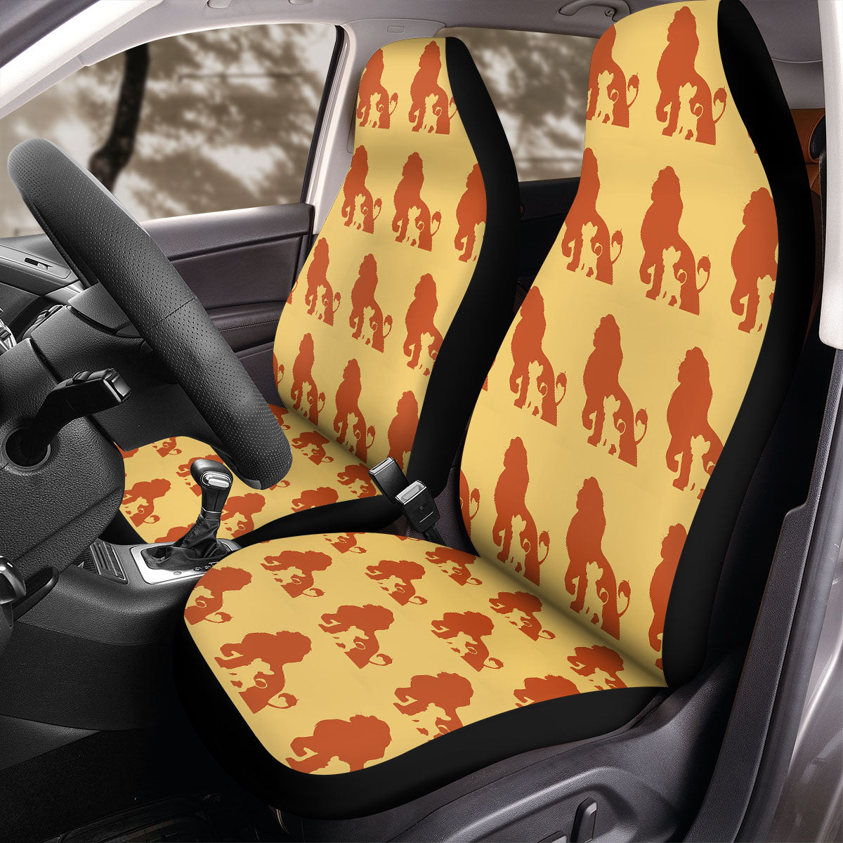 LK Car Seat Covers DN Simba The Lion King Silhouette Seat Covers Orang ...