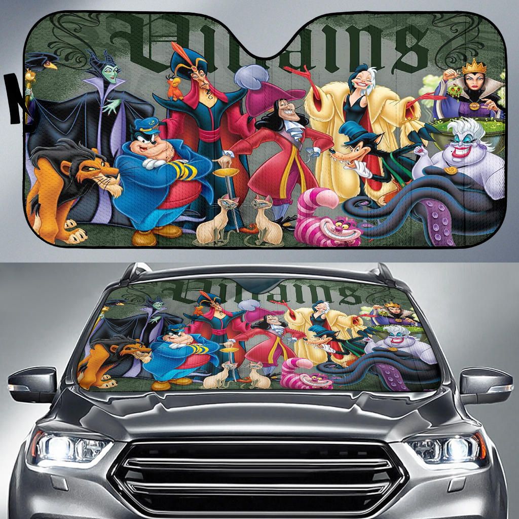 DN Car Sun Shade Main DN Villains Characters Winshield Sun Shade Black ...