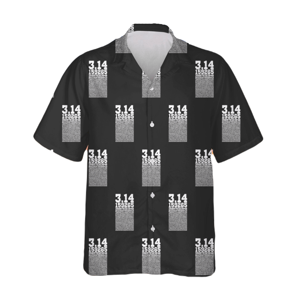 Pi Hawaii Shirt Pi Day Pi Digits Pattern Aloha Shirt Black Unisex – Gifury
