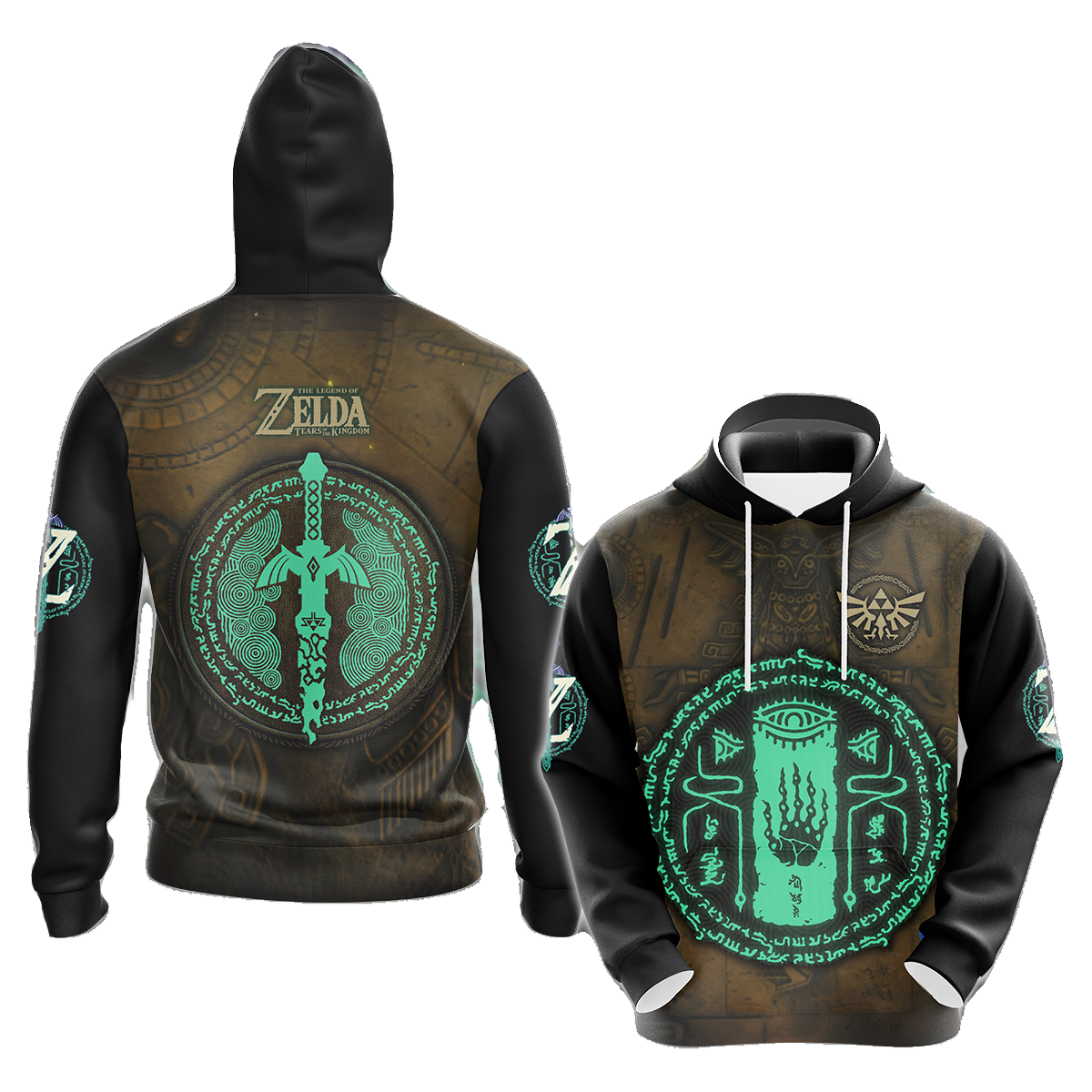 The Legend Of Zelda Hoodie Master Sword Symbol T-shirt Brown Unisex ...