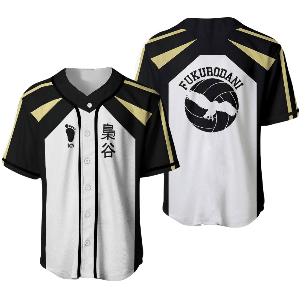 Haikyuu Baseball Jersey Fukurodani Haikyuu Jersey Shirt Black White Un ...