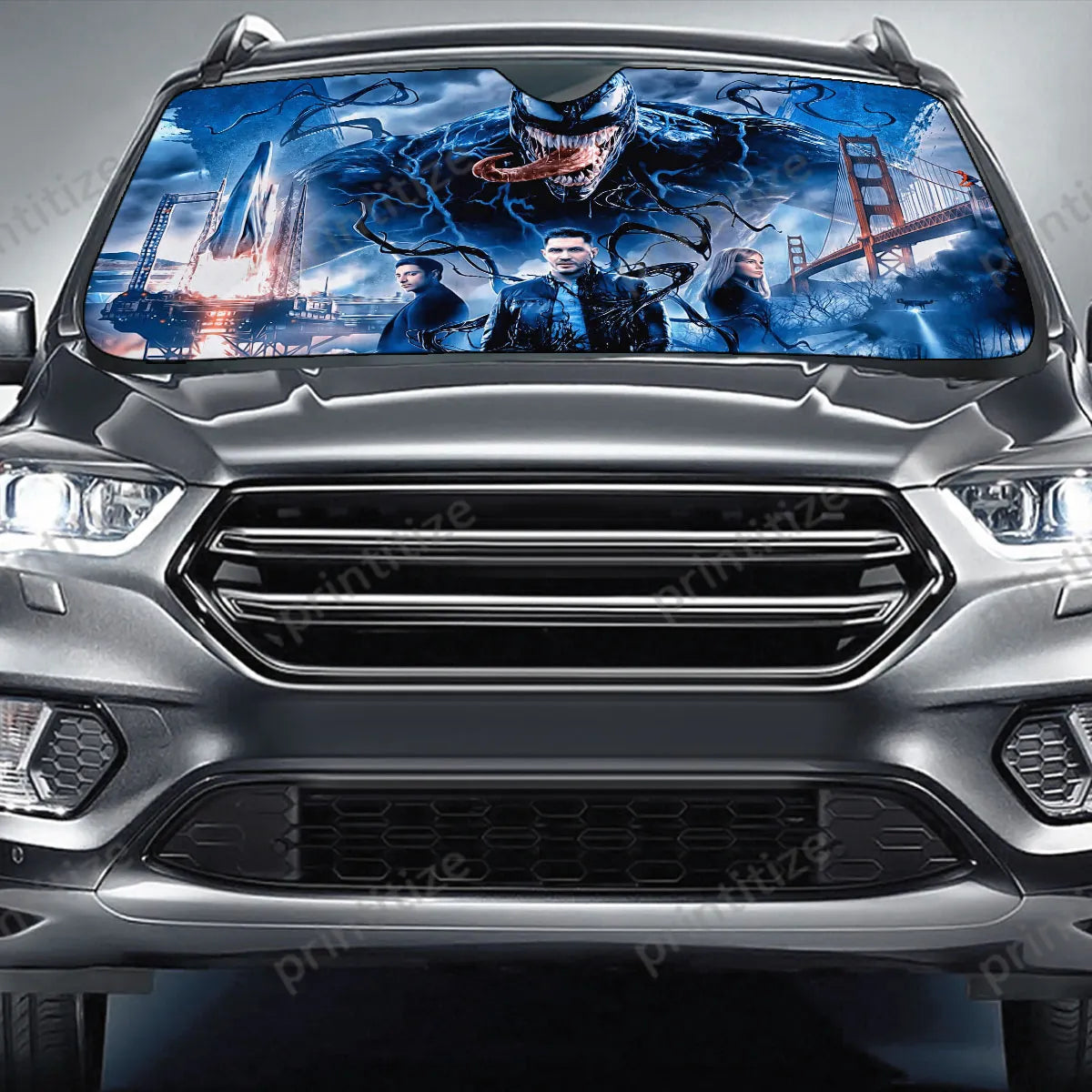 Venom Car Sun Shade Venom And Other Characters Winshield Sun Shade Blu ...