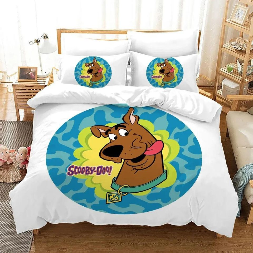 Scooby Doo Bedding Set Scooby Doo Face Graphic Duvet Covers White Uniq ...