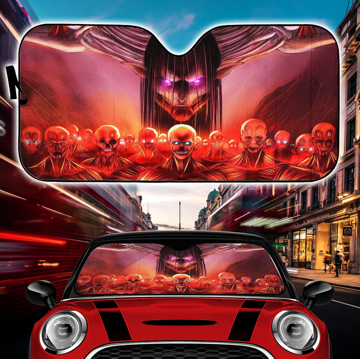 Attack On Titan Car Sun Shade Eren Yeager Founding Titan Winshield Sun ...