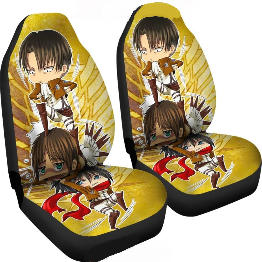 Attack On Titan Car Seat Covers Attack On Titan Chibi Characters Seat ...