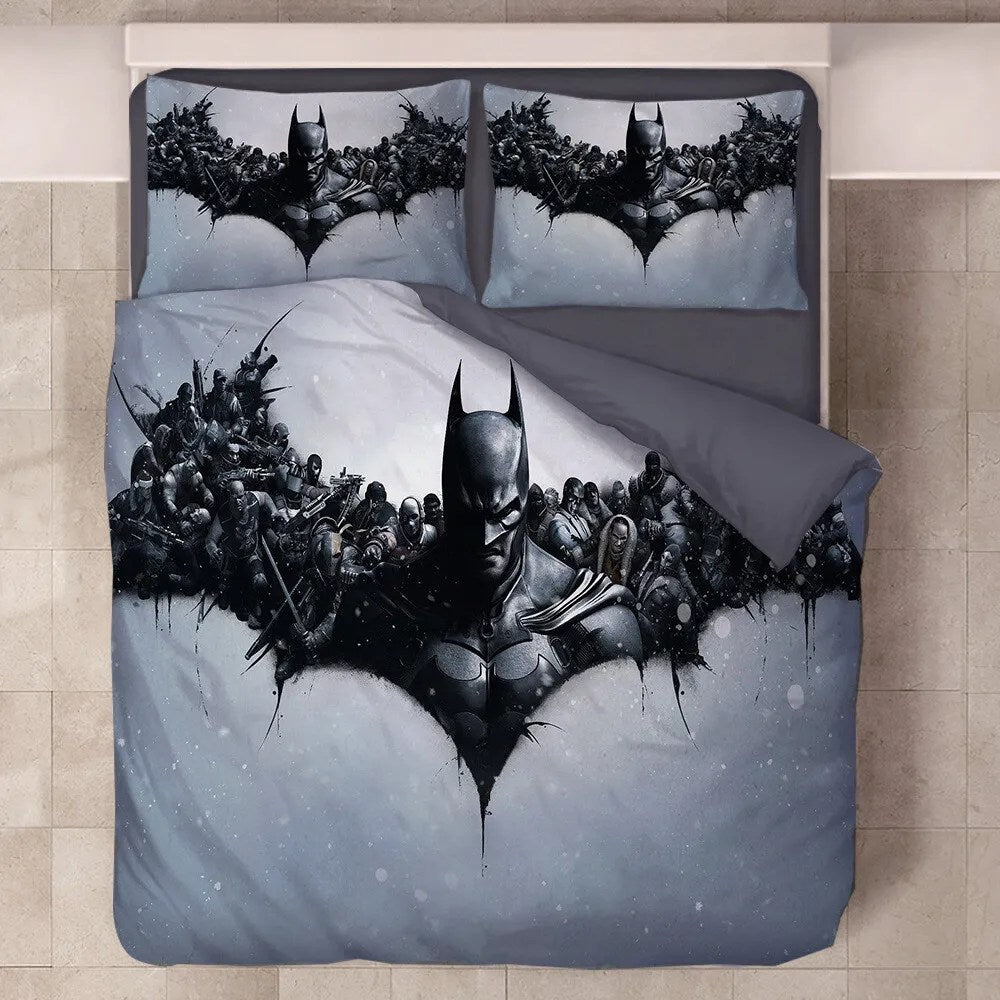 Batman Bedding Set DC Batman The Dark Knight Logo Duvet Covers Gray Un ...