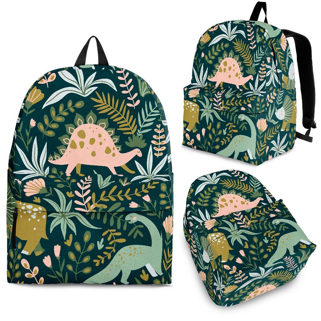 Dinosaur Backpack Neon T-Rex Dinosaur Pattern Backpacks Blue Green – Gifury