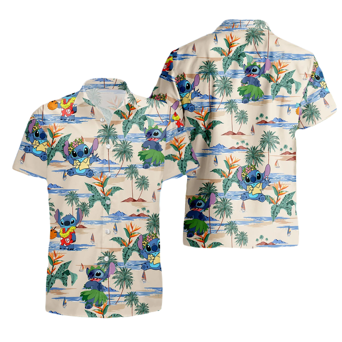 Stitch Hawaii Shirt Tropical Beach Stitch Pattern Aloha Shirt Colorful ...