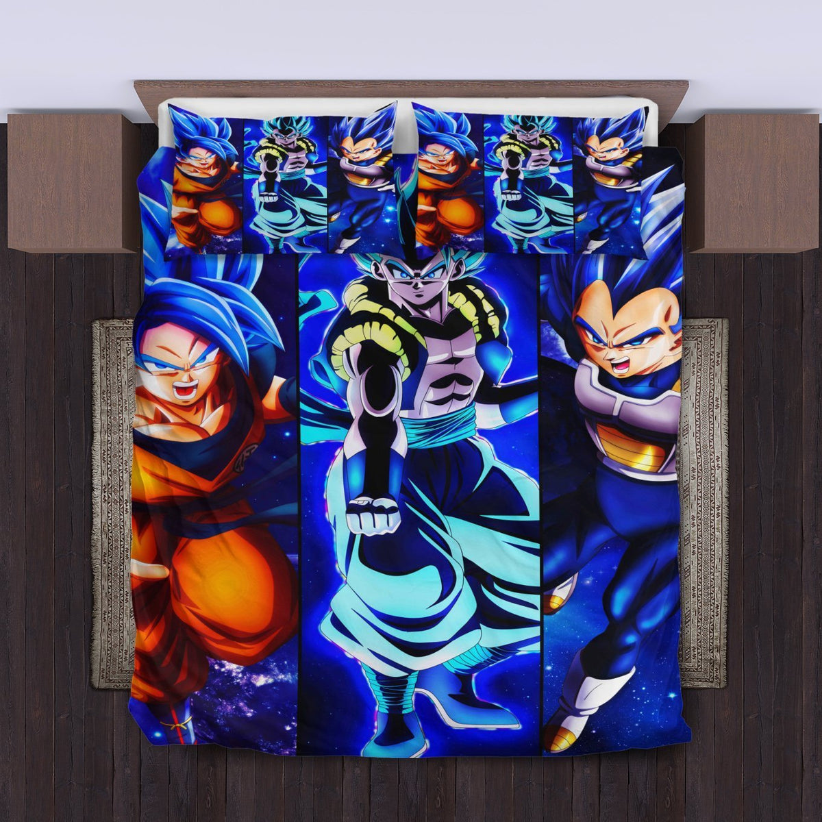 Dragon Ball Bedding Set Super Saiyan Goku Vegeta Duvet Covers Blue Uni ...