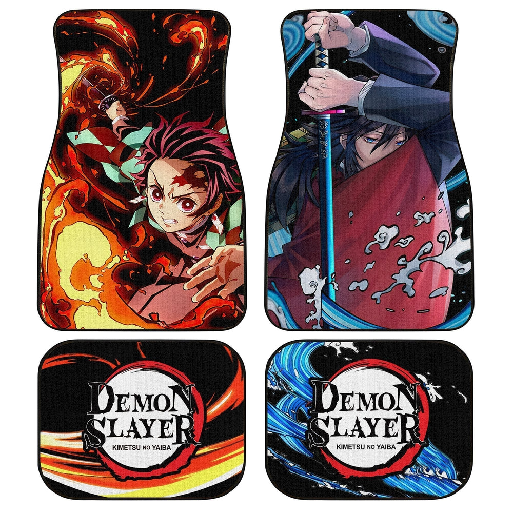 Demon Slayer Car Mats Giyuu And Tanjiro Car Floor Mats Breathing Demon ...