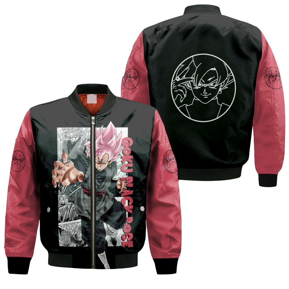 Dragon Ball Bomber Jacket Goku Super Saiyan Rose Manga Pattern Bomber ...
