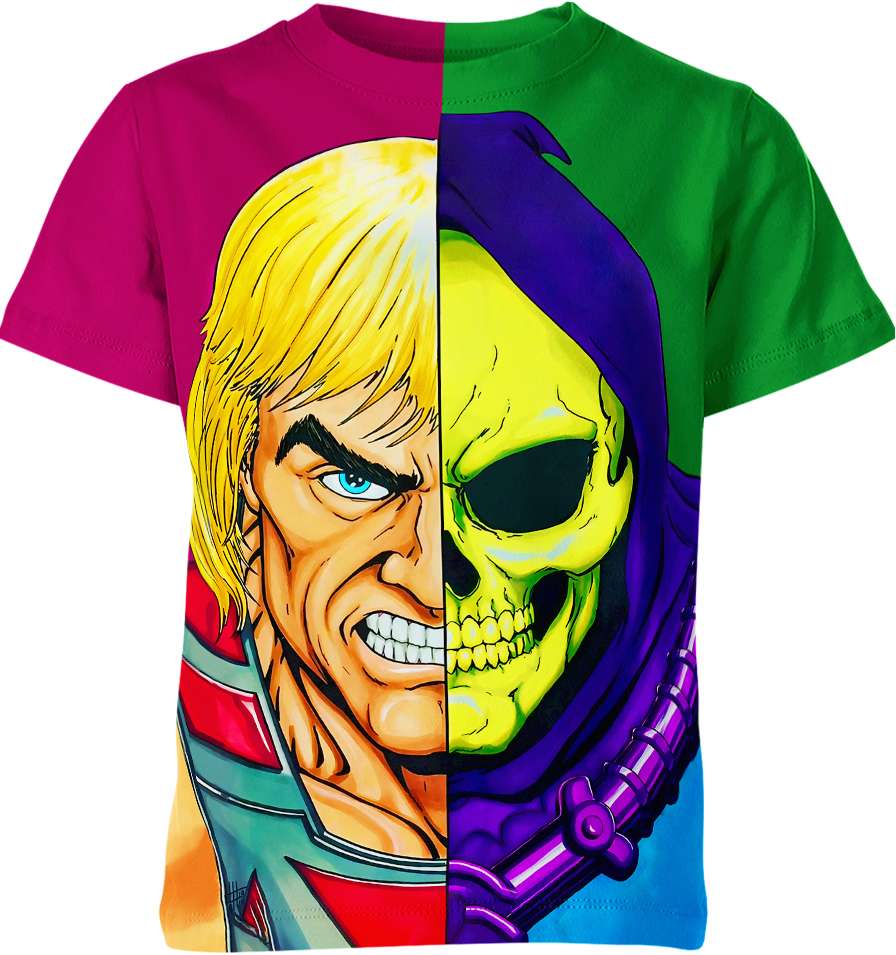 He-Man And The Masters Of The Universe T-shirt He Man And Skeletor Gra ...