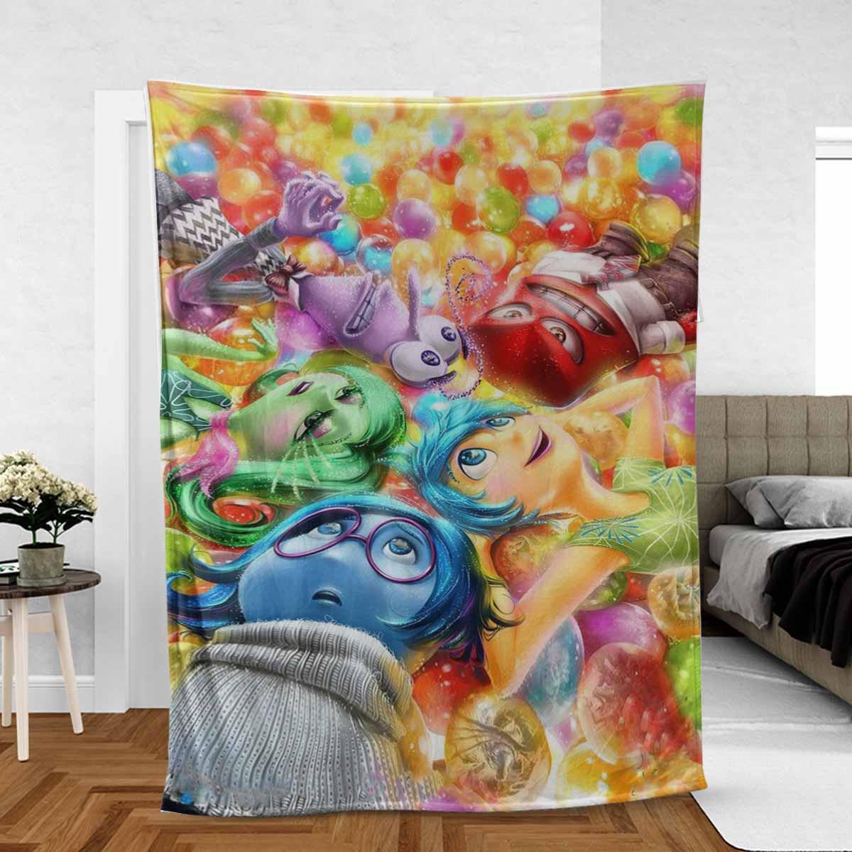 Inside Out Blanket DN Riley’s Five Personified Emotions Blanket Colorf ...