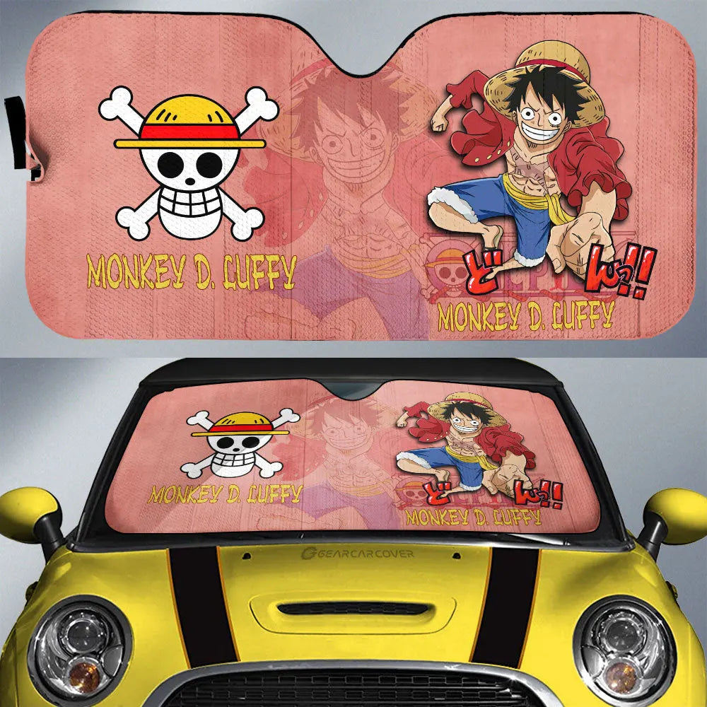 One Piece Car Sun Shade Monkey D Luffy One Piece Graphic Symbol Winshi ...