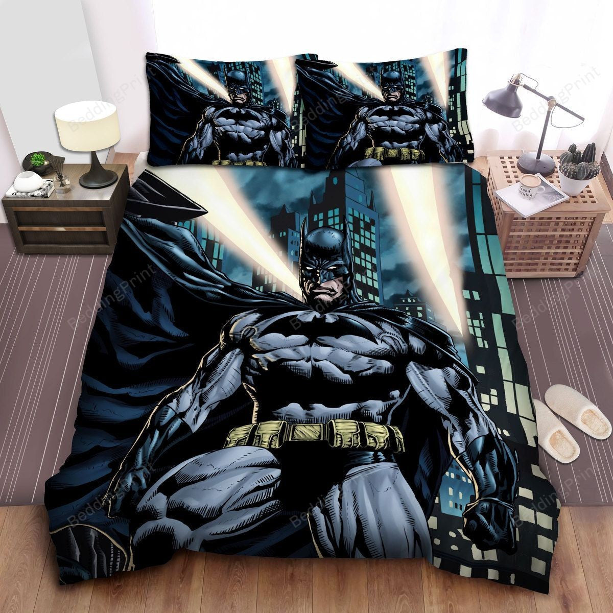 Batman Bedding Set DC Muscular Batman Comic Art Duvet Covers Black Uni ...