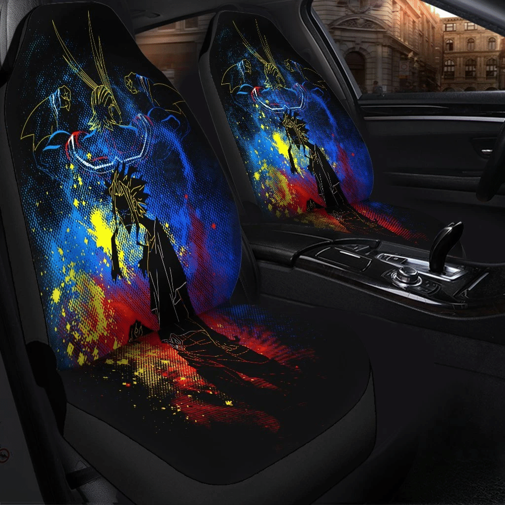My Hero Academia Car Seat Covers All Might Silhouette Watercolor Seat ...