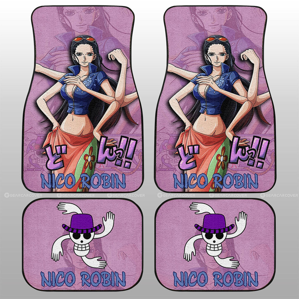 One Piece Car Mats One Piece Nico Robin Graphic Jolly Roger Symbol Car ...