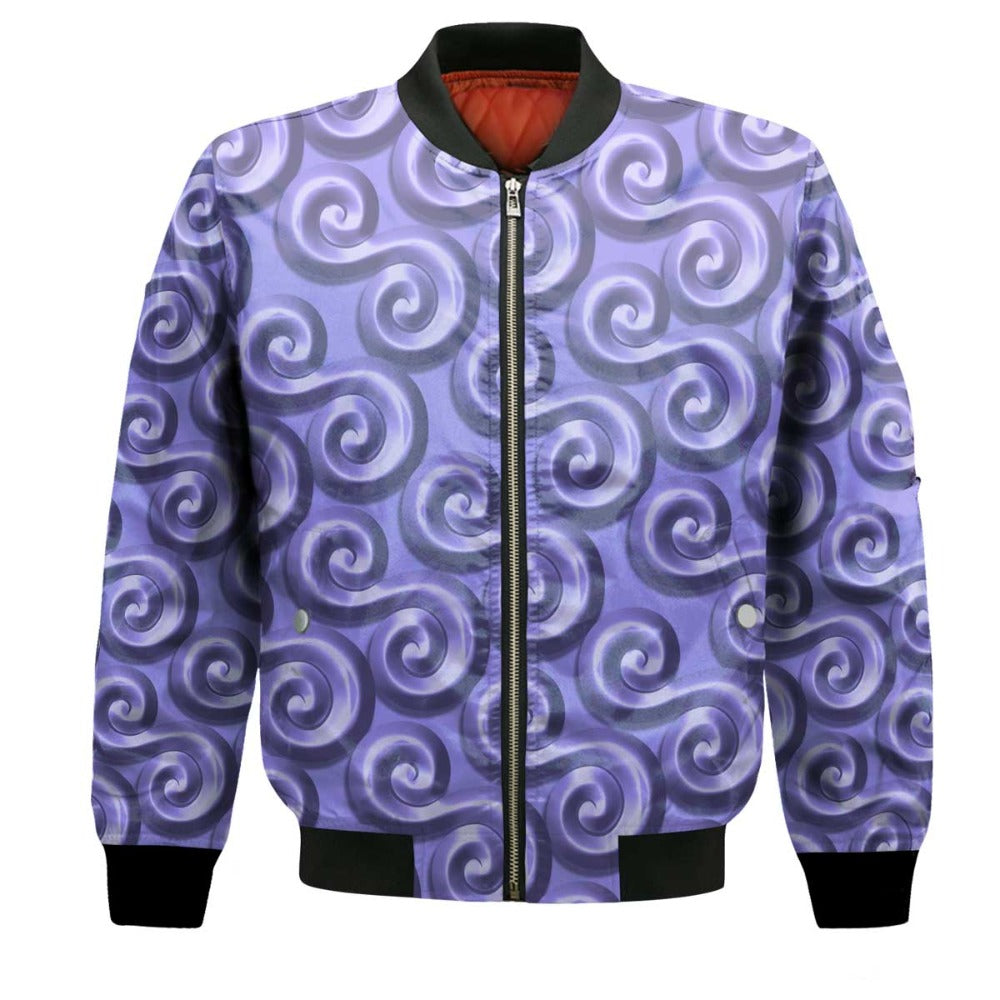 One Piece Bomber Jacket One Piece Luffy Gomu Gomu No Mi Bomber Purple ...