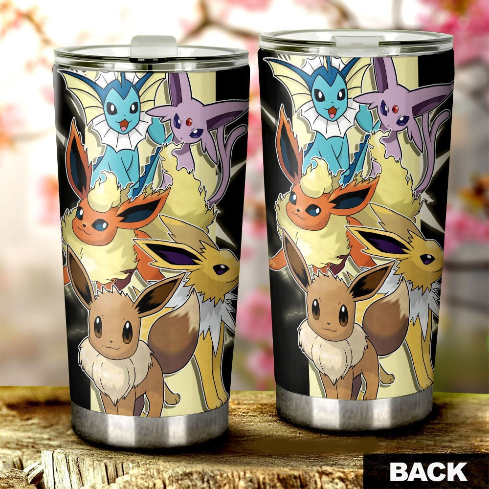 PKM Tumbler PKM Eevee Many Types Evolution Graphic Tumbler Cup Colorfu ...
