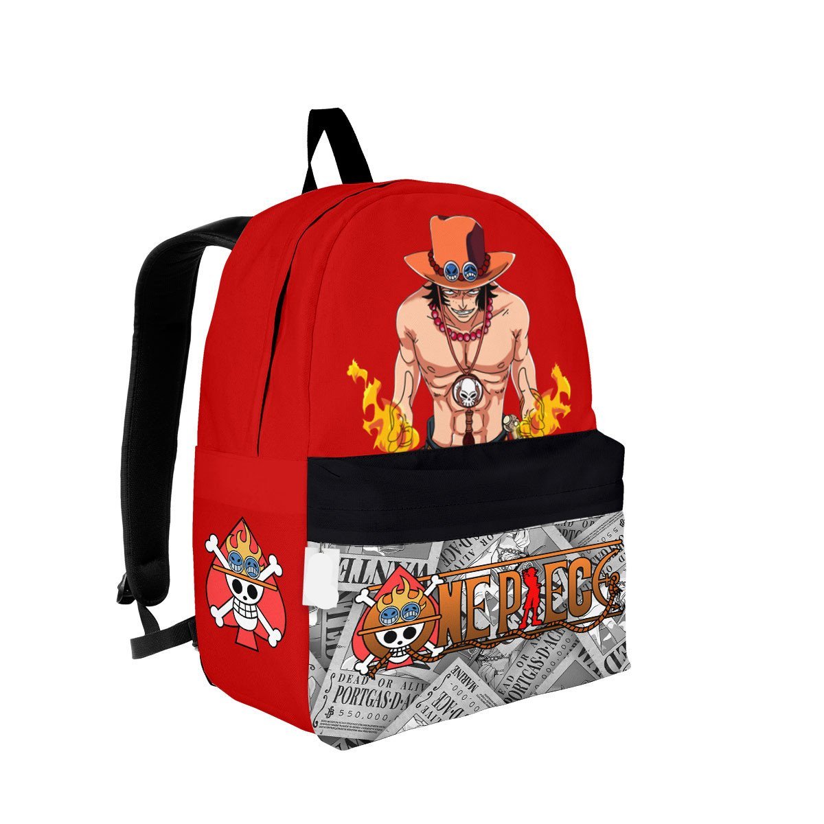 One Piece Backpack One Piece Portgas D Ace Symbol Manga Pattern Backpa ...