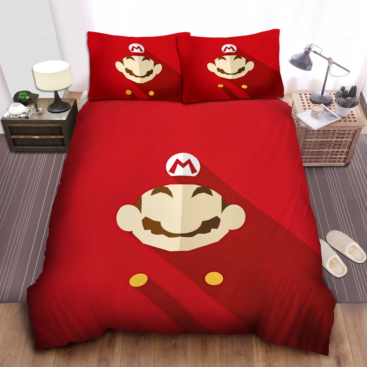 Mario Bedding Set Super Mario Modern Art Portrait Duvet Covers Red Uni ...