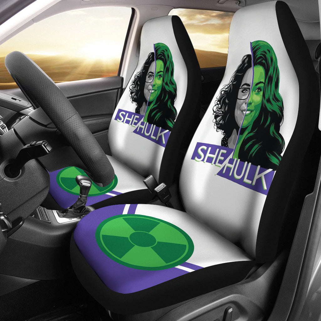 Hulk Car Seat Covers MV She Hulk Symbol Graphic Seat Covers White Gree ...