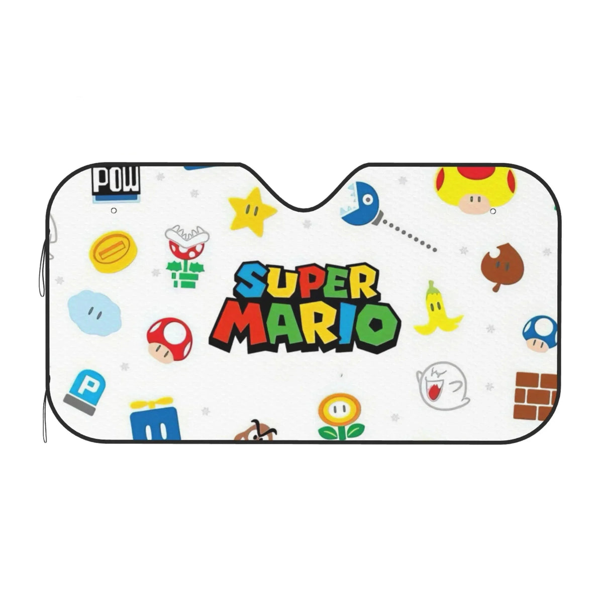 Mario Car Sun Shade Super Mario Game Items Pattern Winshield Sun Shade ...