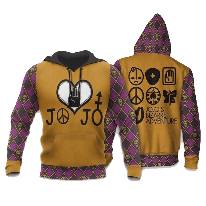 JoJos Bizarre Adventure Hoodie Character Symbols Jojos Bizarre Adventu ...