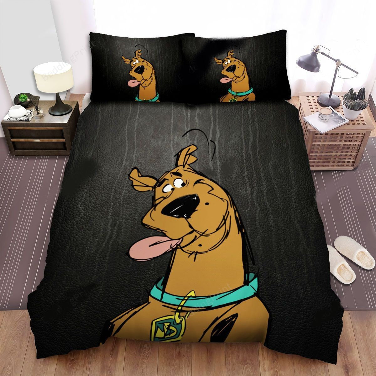 Scooby Doo Bedding Set Scooby-Doo Drawing Graphic Duvet Covers Black U ...