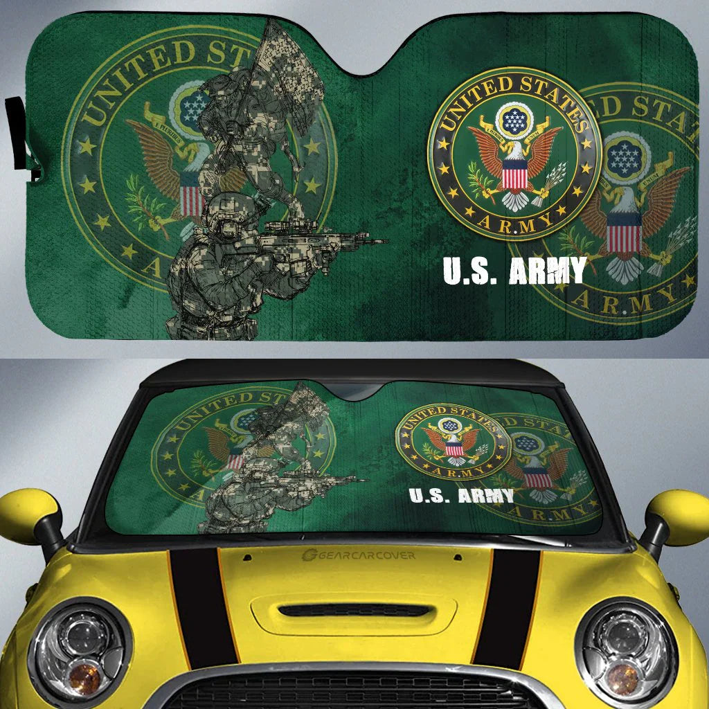 Veteran Car Sun Shade US Army Soldier And Symbol Winshield Sun Shade G ...
