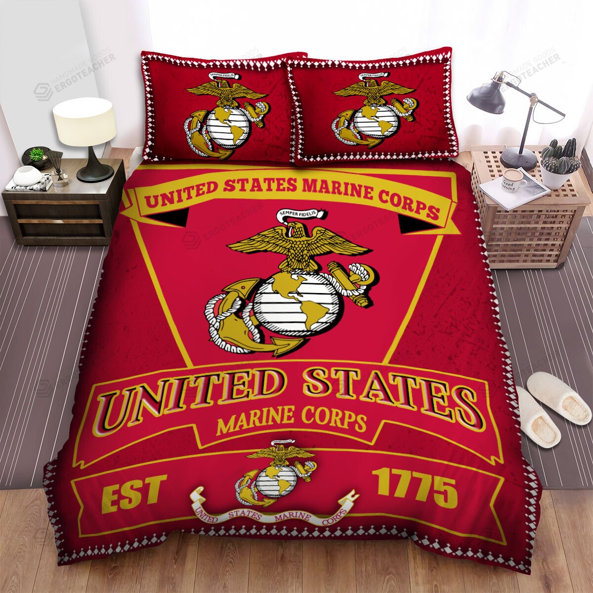 Veteran Bedding Set United States Marine Corps Est 1775 Duvet Covers R ...