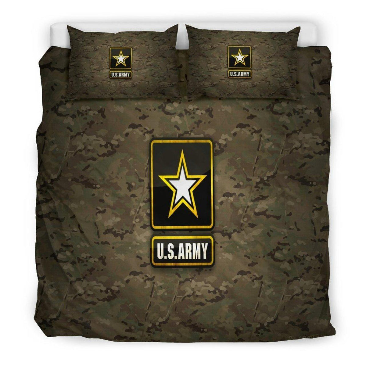 Veteran Bedding Set US Army Symbol Camoflage Pattern Duvet Covers Brow ...