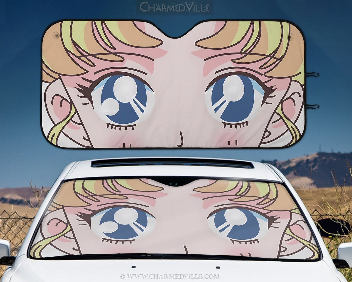 Sailor Moon Car Sun Shade Tsukino Usagi Sailor Moon Face Winshield Sun ...