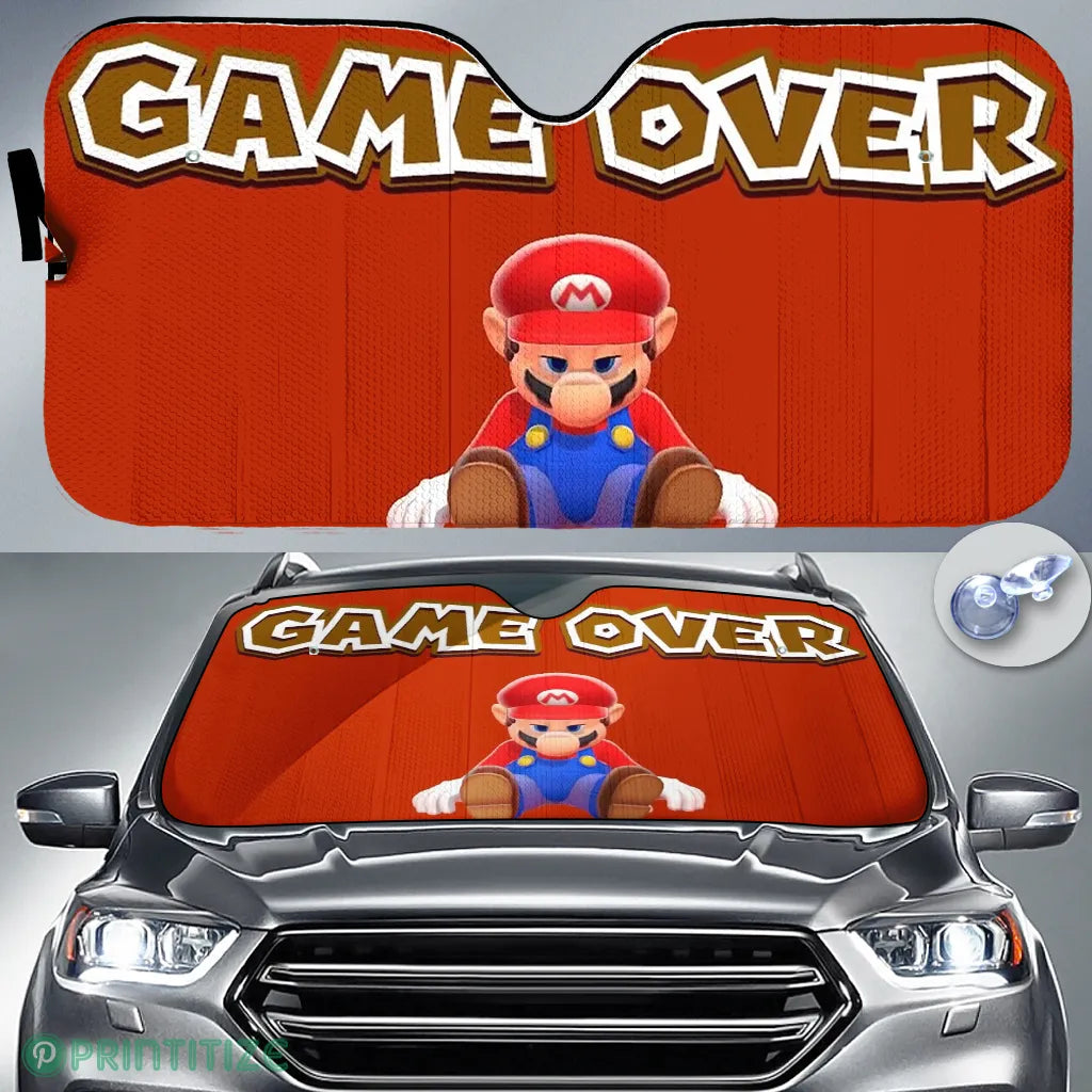 Mario Car Sun Shade Game Over Mario Graphic Winshield Sun Shade Red ...