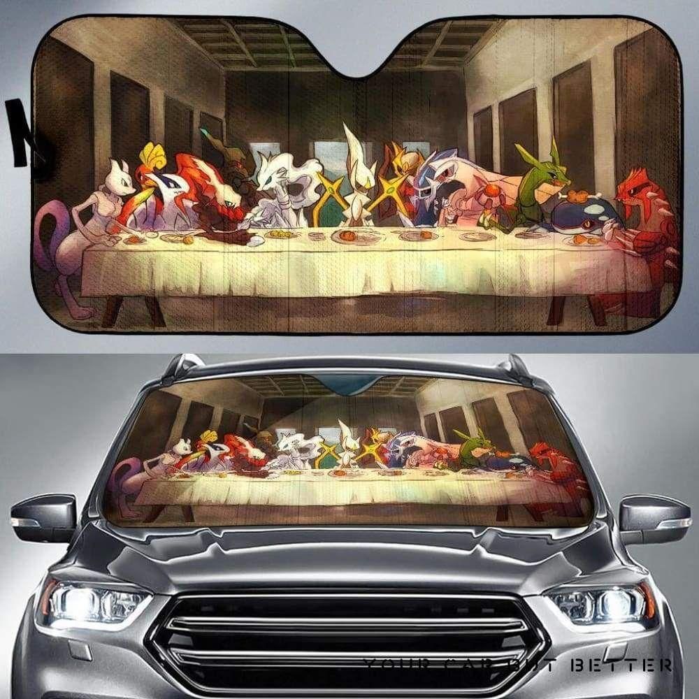 Pokemon Car Sun Shade Legendary Pokemon The Last Supper Windshield Sun ...