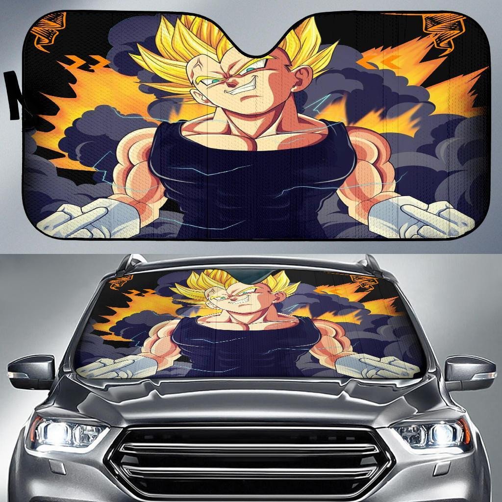 Dragon Ball Windshield Shade Vegeta Power Car Sun Shade Dragon Ball Ca ...