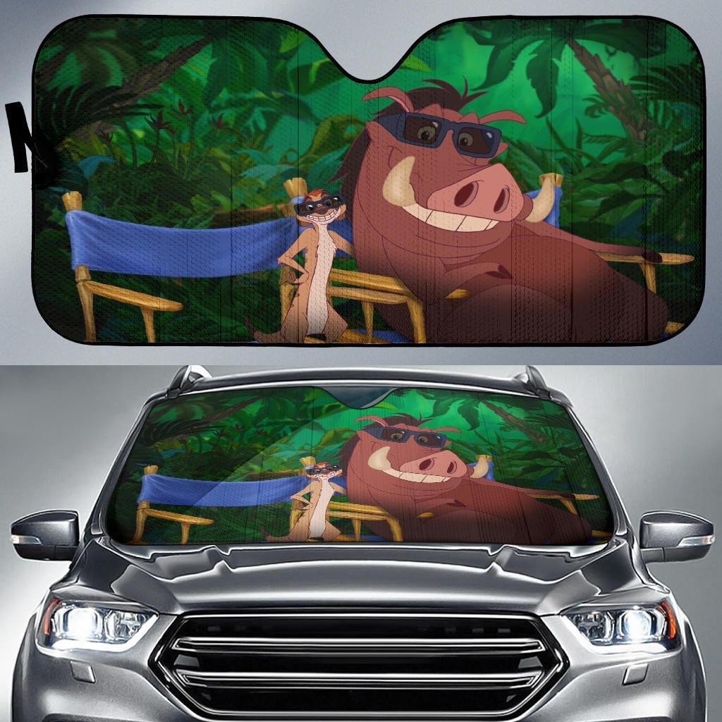 DN Lion King Windshield Shade Pumba Timon Funny Car Sun Shade DN Lion ...