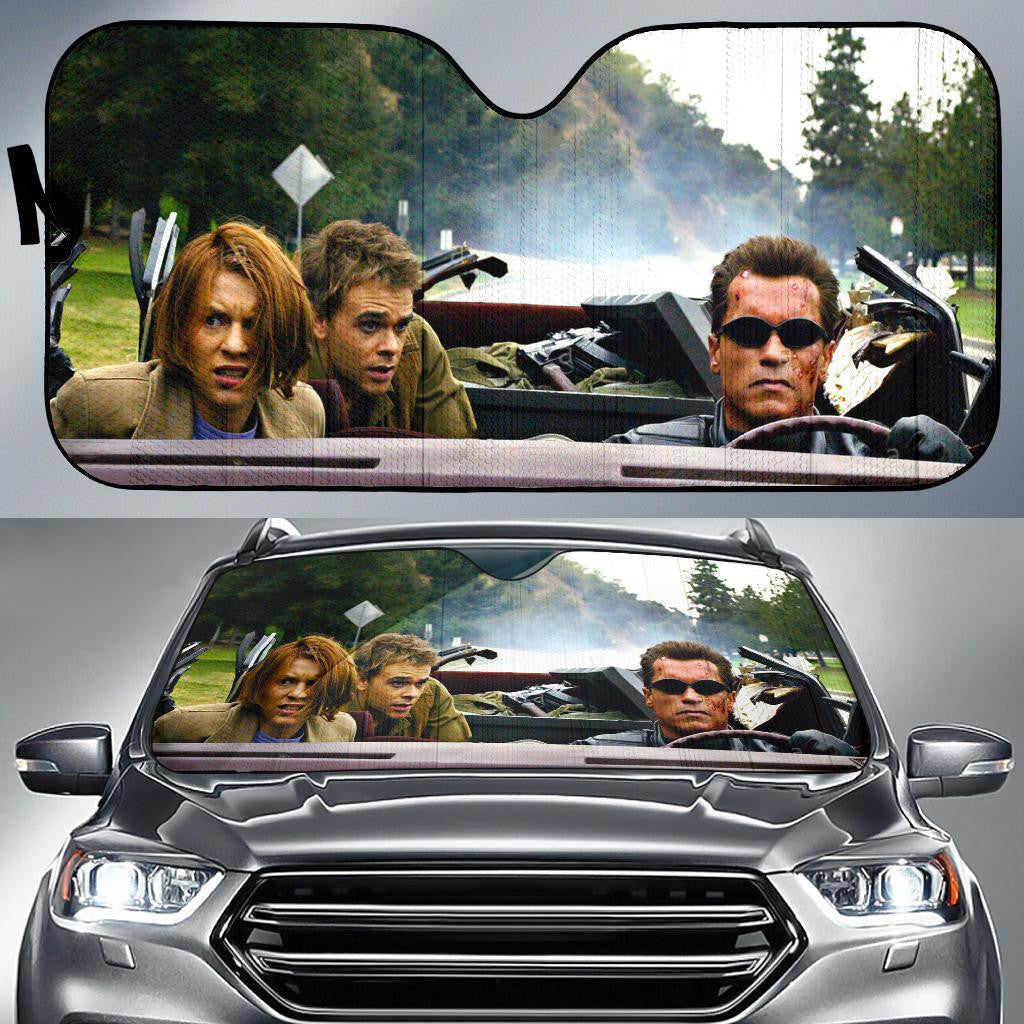 Terminator Windshield Shade Terminator Driving Car Scene Car Sun Shade ...