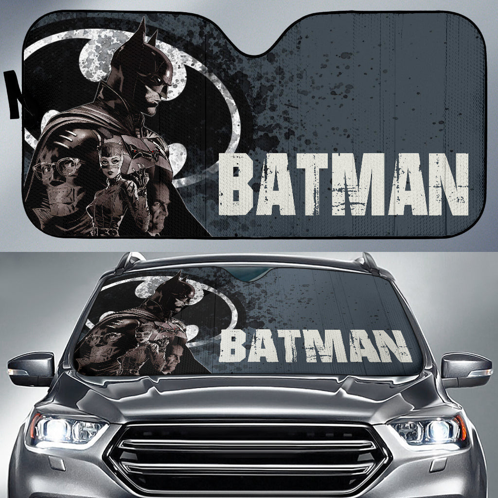 DC Car Sun Shade Bat Man Windshield Shade Bat Man Black White Car Sun ...
