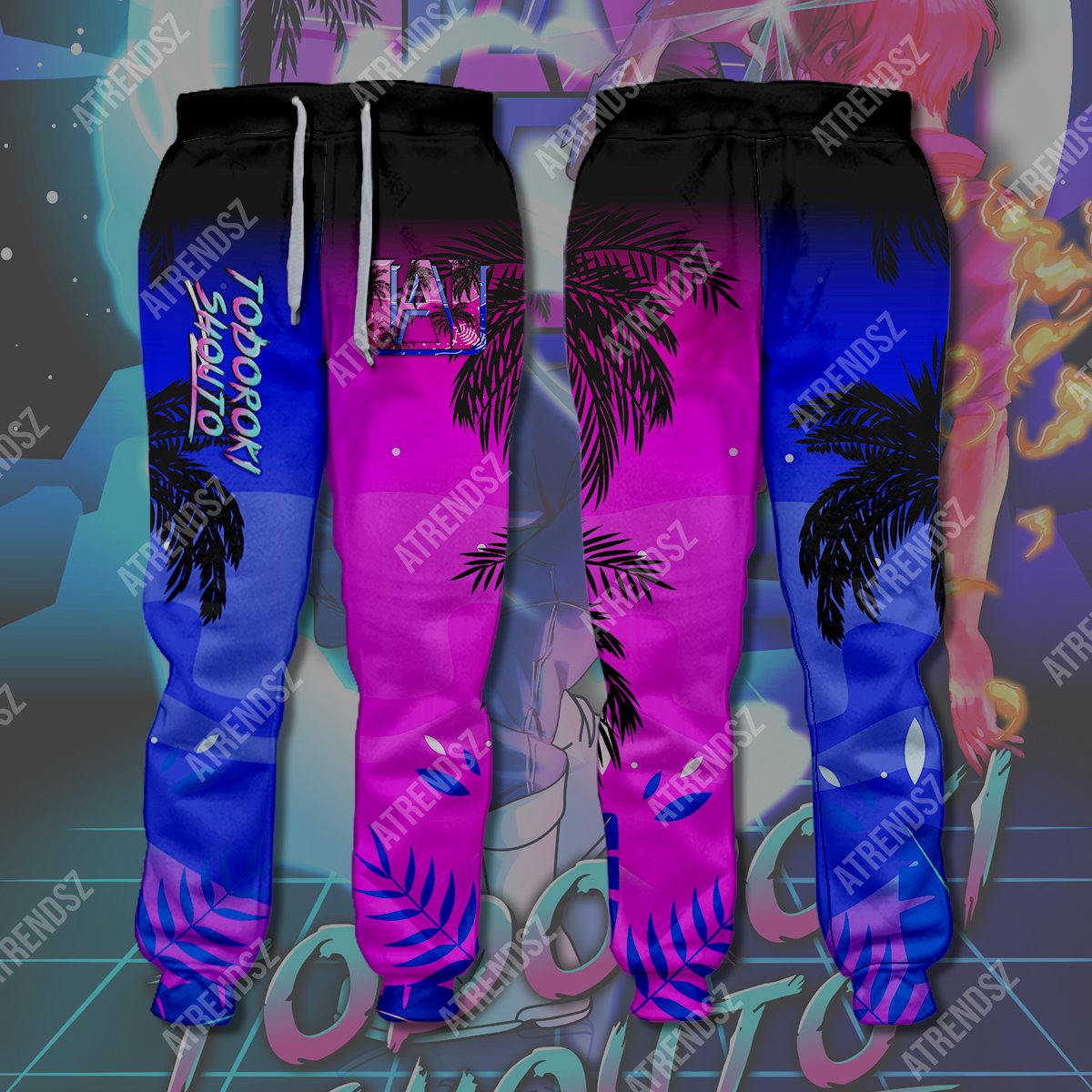 My Hero Academia Pants Todoroki Shouto Blue Purple Boku No Hero Academ ...