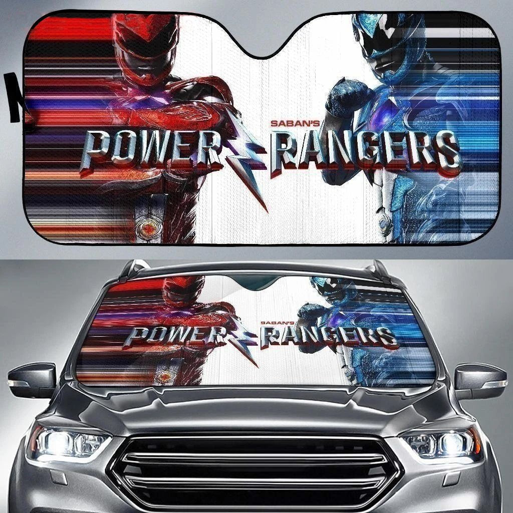 Power Ranger Car Sun Shade Sabans Power Ranger The Movies Windshield S ...