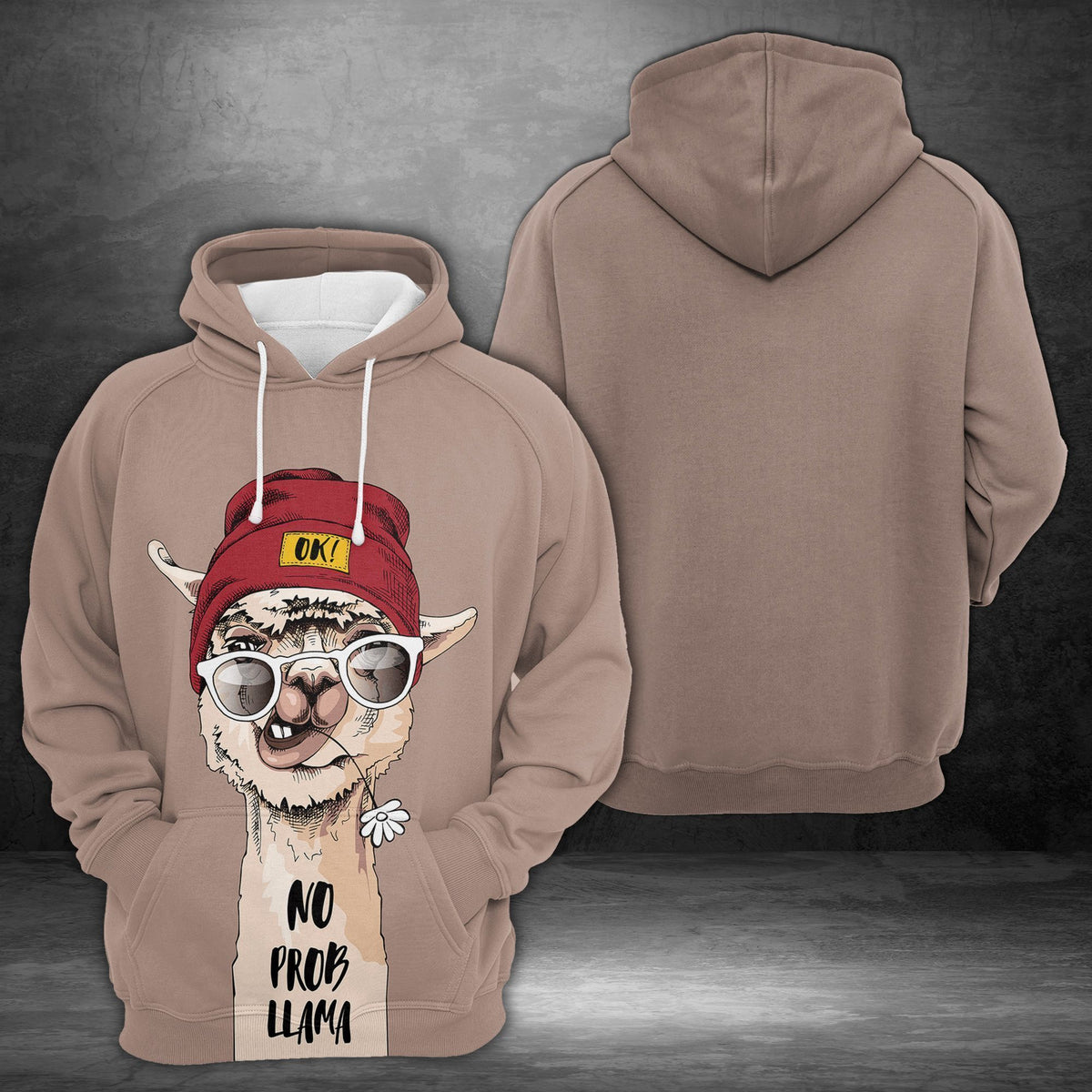 Llama Hoodie Cool Llama No Pro Llama Brown Hoodie – Gifury